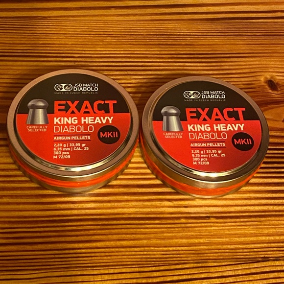JSB | Other | 2 Jsb 25 Cal Diabolo King Heavy Mkii 3395g Airgun Pellets ...